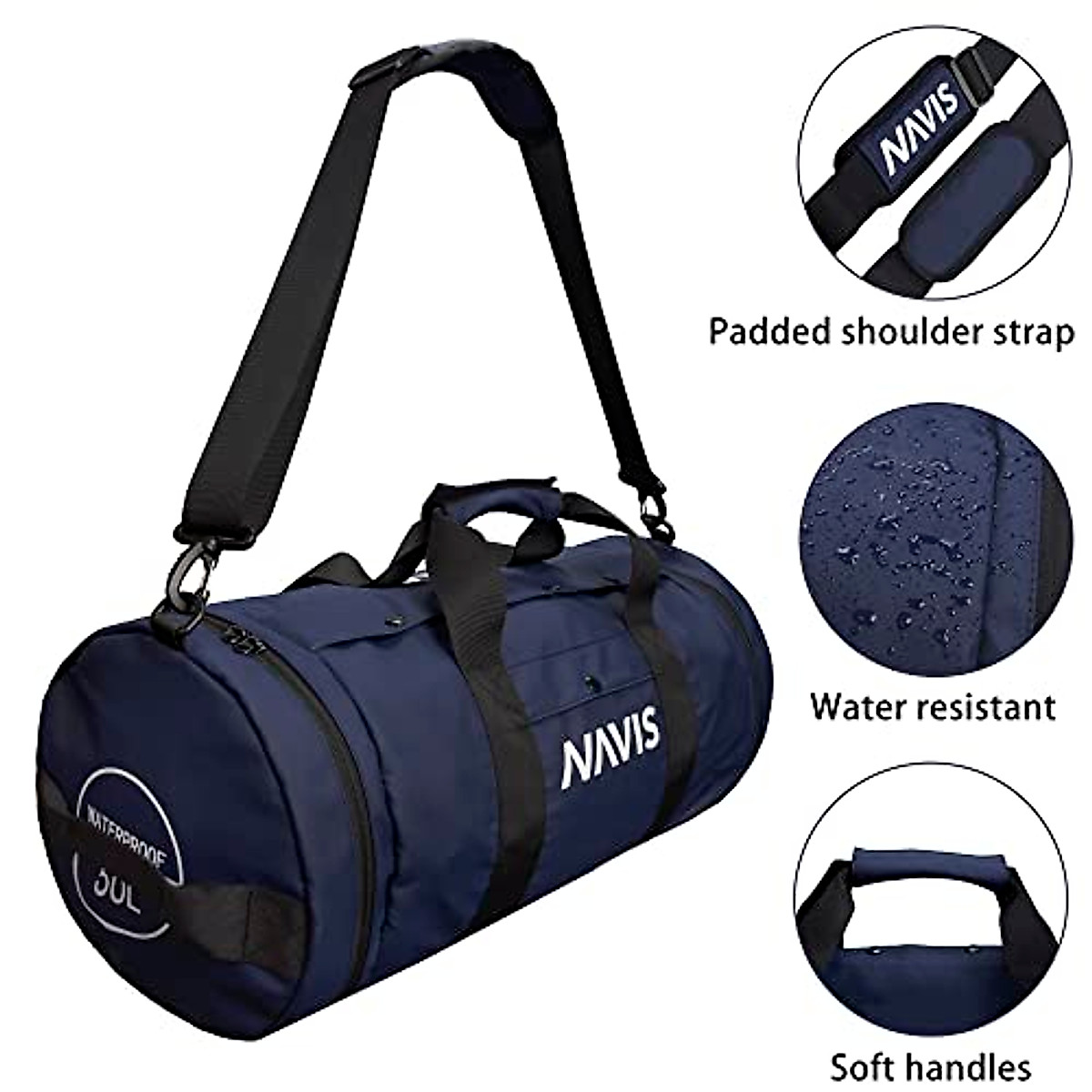 Navis Marine Sailing Bag Waterproof Duffel Backpack Multifunction use for Boating Fishing Watersports (Navy 40L)