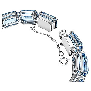 SWAROVSKI Millenia bracelet, Octagon cut crystals, Blue, Rhodium Finish