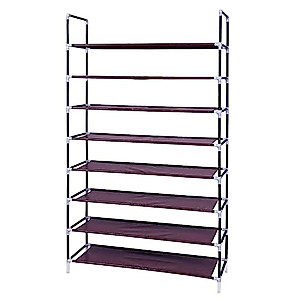 Cffuvros 8-Tier Shoes Rack Storage Organizer, 100cm Ultra Large Capacity for 32-Pair Shoes Space Saving Non-Woven Fabric Portable Organizer, for Living Room, Hallway