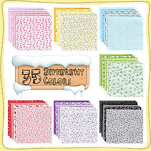 Macarrie 35 Pcs 100% Cotton Fabric Quilting Patchwork Fabric Fat Quarter for Sewing Quilting Squares Fabric Bundles Floral Printed Sewing Supplies for Quilting Patchwork (20 x 20 Inch)