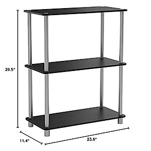 Furinno Turn-N-Tube Display Rack, 3-Tier Single, Black/Grey