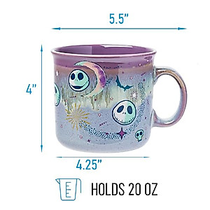 Silver Buffalo Disney Nightmare Before Christmas Mystic Opulence Reactive Glaze Ceramic Camper Mug, 20 Ounces