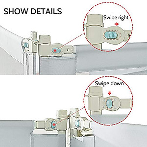 Mingfuxin Bed Rails for Toddlers,Upgraded Baby Safety Bed Rail Guard Vertical Lifting Bed Guardrail Extra Long Folding Rails with Dual Lock for Full-Size Queen & King Mattress(78" for one Side)
