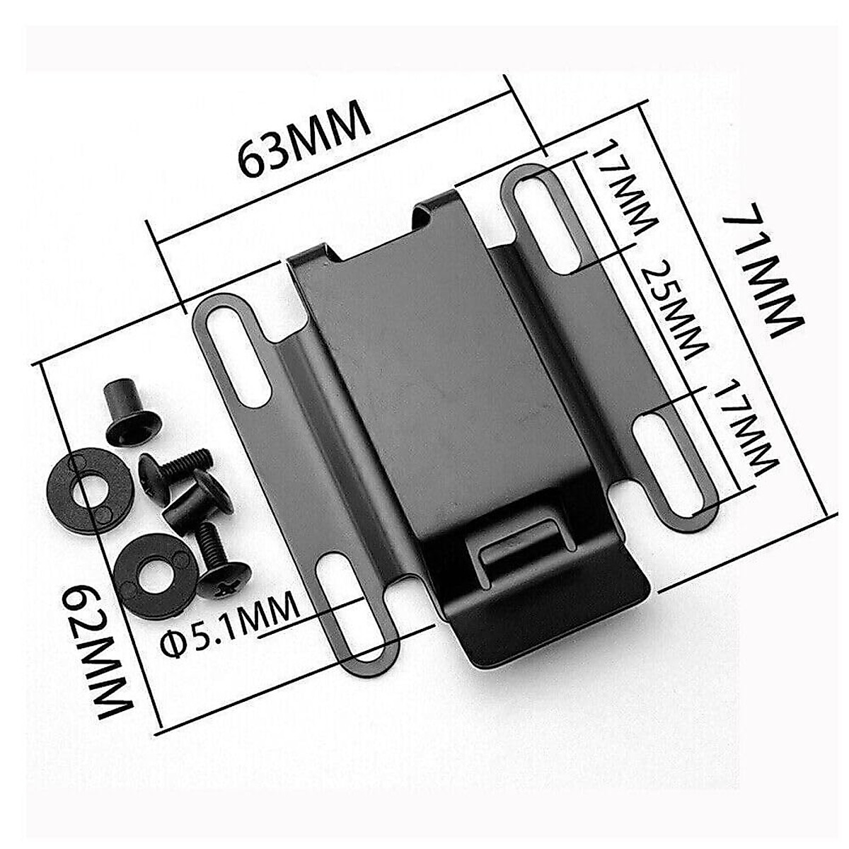 TEAMWILL K Sheath Clip for Stainless Steel Kydex Clip Universal Knife Scabbard Waist Clip (2PCS)