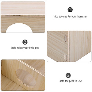 POPETPOP Guinea Pig Maze Hamster Houses and Hideouts Wood Small Animal Hideout 2 Chamber Hamster Hideout Hamster Hut Hideout Squirrel Pineapple Bed Toys Keep Warm Wooden Hamster Cage