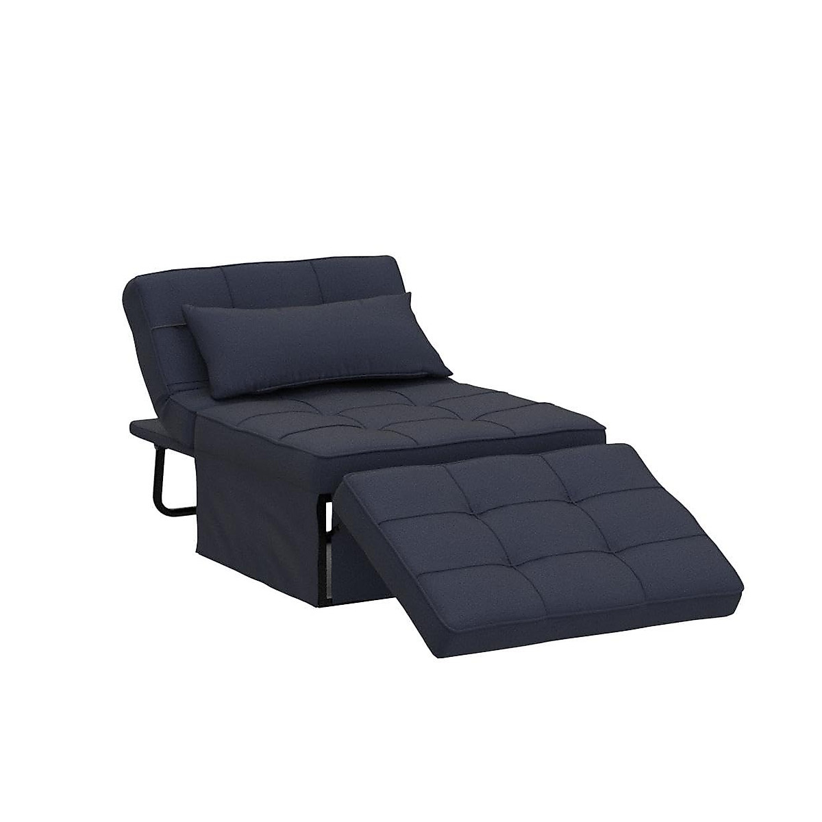 Sofa Bed, 4 in 1 Multi-Function Folding Ottoman Breathable Linen Couch Bed with Adjustable Backrest Modern Convertible Chair for Living Room Apartment Office,Blue