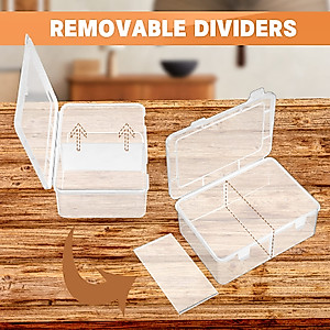 300 Card Storage Box Compatible with MTG TCG Clear Plastic Trading Card Storage Box with Removable Divider Hard Trading Deck Card Box for Baseball Football Game Card Organizer Collector (2 Pcs)