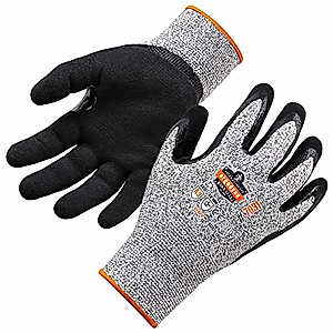 Ergodyne Nitrile Coated Work Gloves, Cut Resistant Level A3, Grip For Wet or Dry Enviroments, Ergodyne ProFlex 7031,Gray,Medium