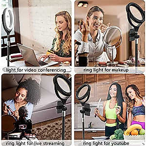 Computer Ring Light for Video Conference Lighting, Desktop Ring Lights with Stand for Laptop Zoom Light, Online Virtual Meeting, Video Call, Selfie Light for Phone Video Recording, Makeup, Live Stream