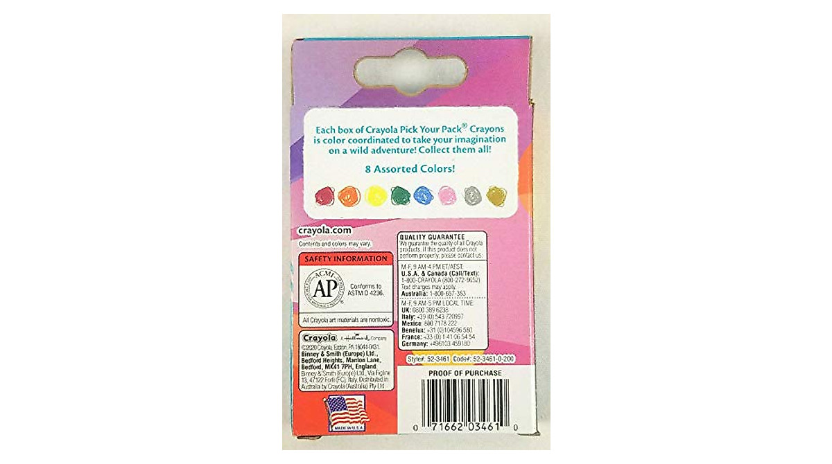 Crayola Uni-Crayons: 8 Unicorn Colors in Flip Top Box