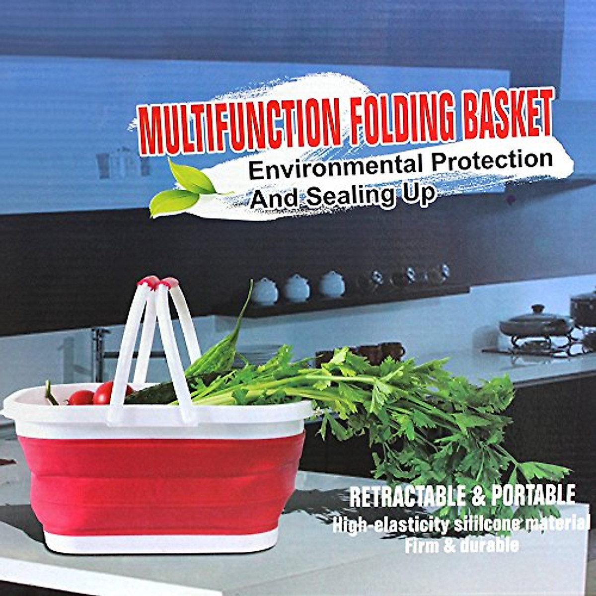 Gaorui Collapsible Laundry Basket Foldable Pop Up Storage Container Organizer Portable Washing Tub for Toys Fruits Vegetables Orange