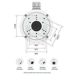 ANNKE Universal Junction Box Mount Bracket for Bullet Dome Turret PTZ Security Cameras Outdoor Waterproof Aluminum Wall Ceiling Mount Hide Cables