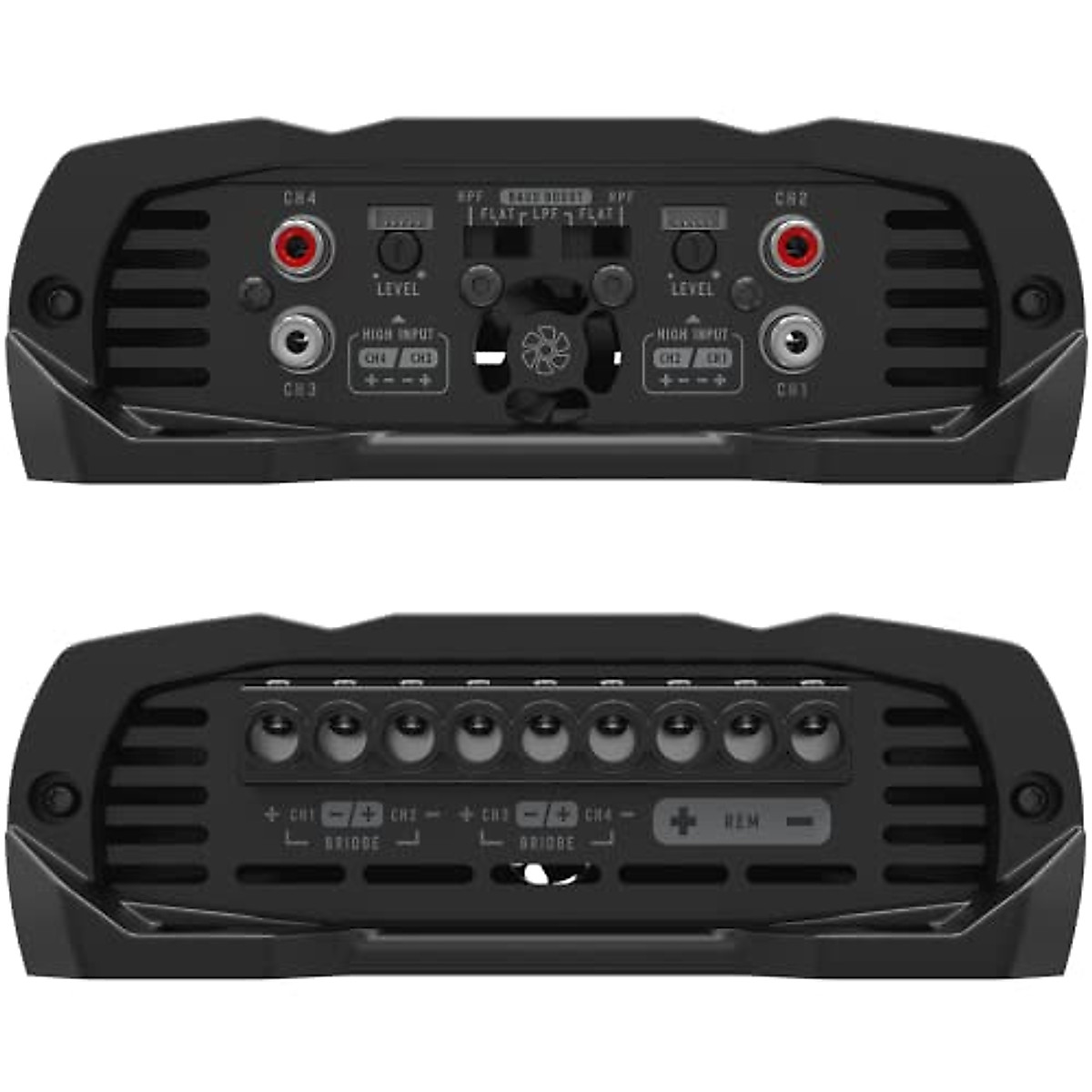 Stetsom IR 800.4 Compact 2 Ohms Digital Multi Channel Amplifier 800 Watts RMS 4 Channels 2Ω Stable Full Range HD Sound Quality Car Stereo MD Crossover HPF LPF Bass Boost Front Rear Bridge Speakers