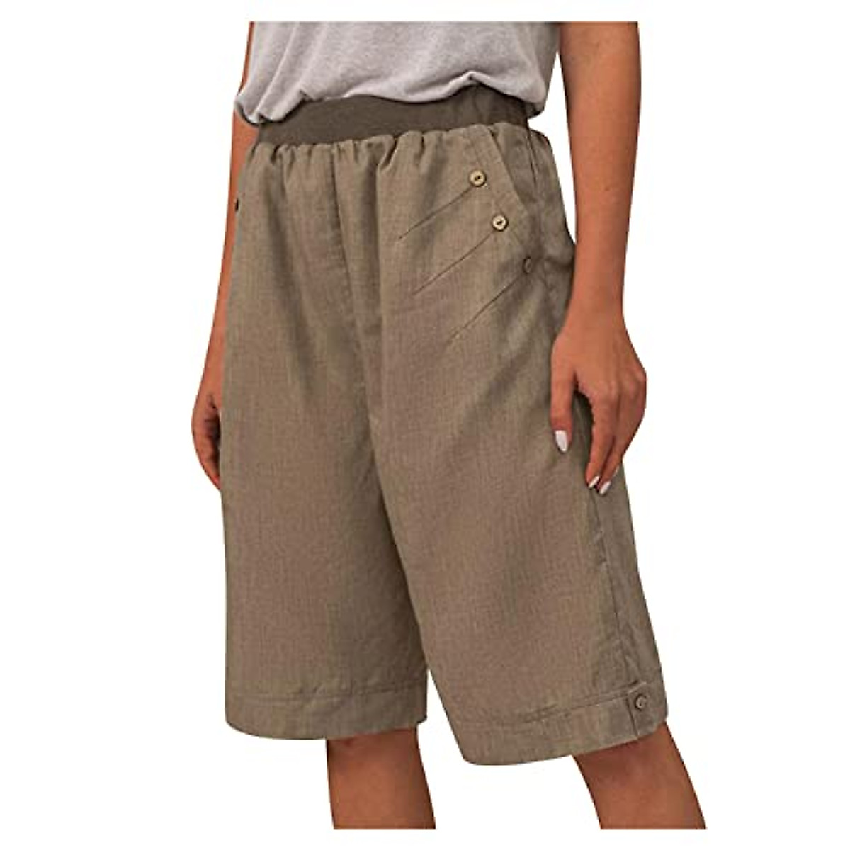 AopnHQ fold Over Yoga Pant Plus Size Jean Capri Women's Pull on Pants Womens Palazzo Pants Length Women's wear to Work Pants & Capris Womens Cotton Pants Girls Wide Leg Pants A-Brown