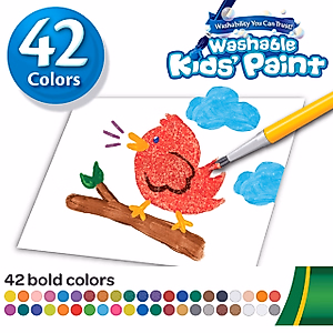 Crayola Kids Washable Paint Set, 42 Ct. Gift for Kids, Ages 3, 4, 5, 6, 7, Assorted