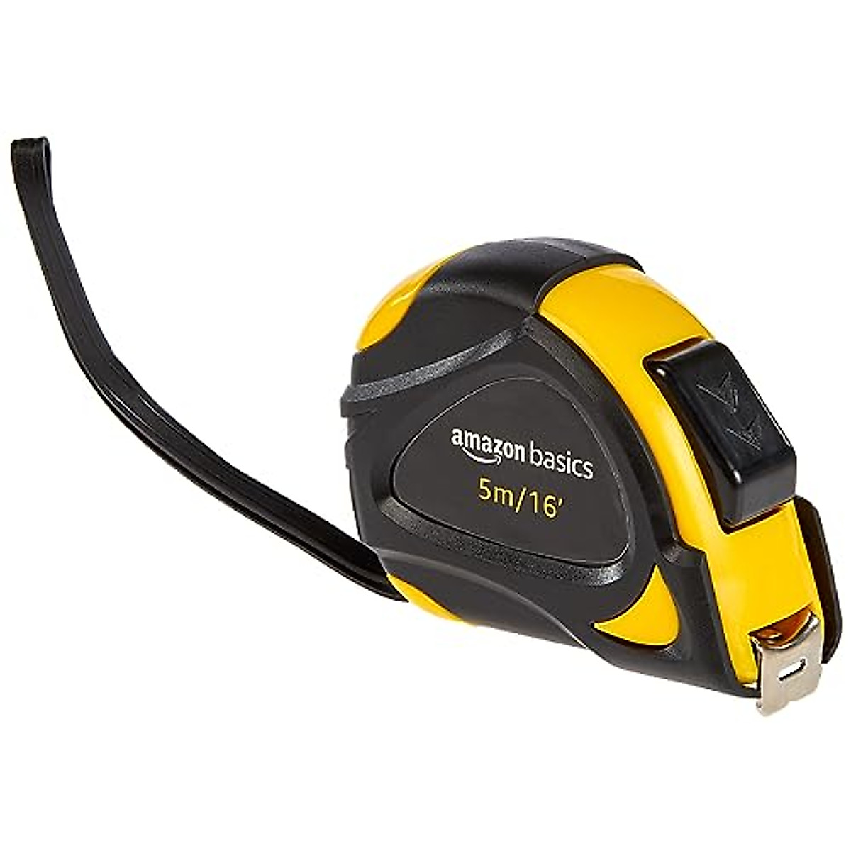Amazon Basics Self-Locking Tape Measure - 16-Feet (5-Meters), Inch/Metric Scale, MID Accuracy