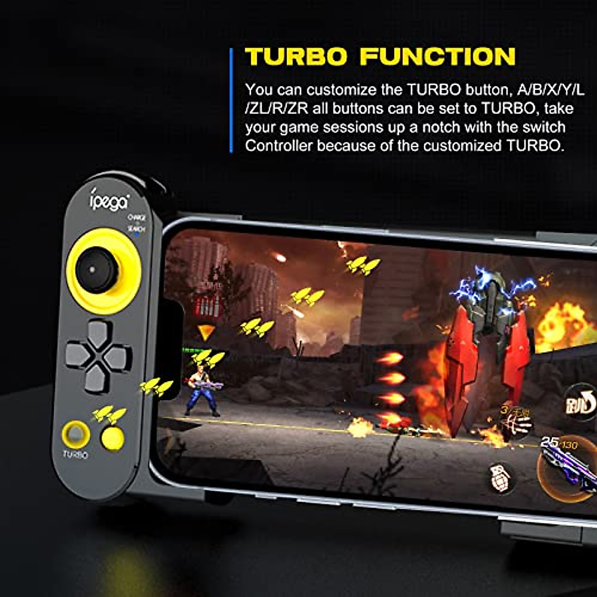 Joso Bluetooth Gaming Controller for iPhone, Android, PC, Direct Play, Stretchable, Gamepad Joystick for iPhone 14 13 12 Pro Max, Galaxy S23 S22 Ultra, iPad mini, Tablet Under 10", Fire HD 10, 8