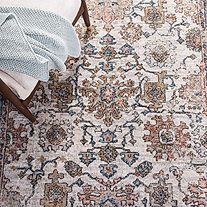 SAFAVIEH Shivan Collection 5'3" x 7'6" Grey/Blue SHV797F Oriental Distressed Non-Shedding Living Room Bedroom Dining Home Office Area Rug