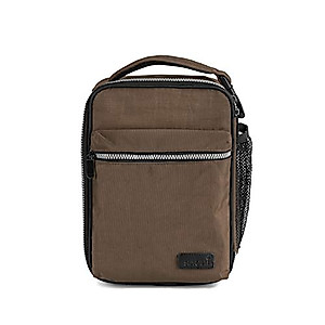 Sachi Explorer Durable Insulated Lunch Tote, Lunchbox with Heavy Duty Zipper, Large Lunch Bag, for Men with Hands Free Buckle Handle Loncheras Coffee