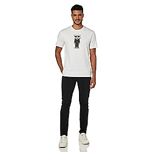 Karl Lagerfeld Paris mens Kocktail Karl Short Sleeve Crew Neck T-shirt T Shirt, White, Small US
