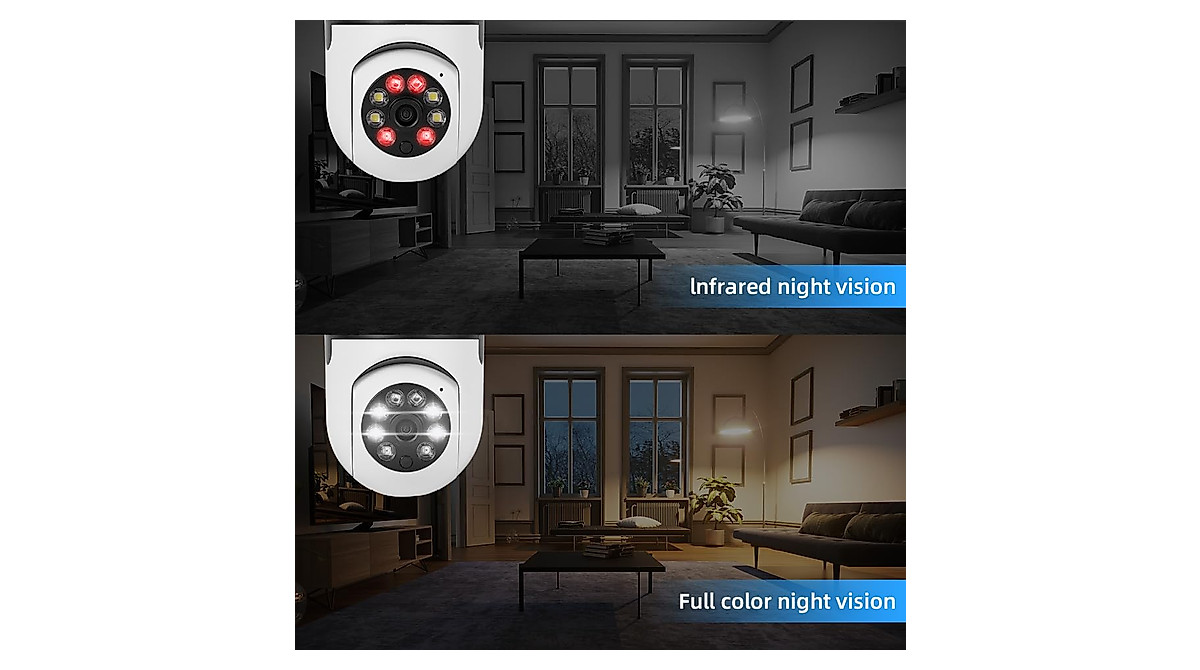 METRICSQUARE Hidden Camera Light Bulb with Night Vision & WiFi