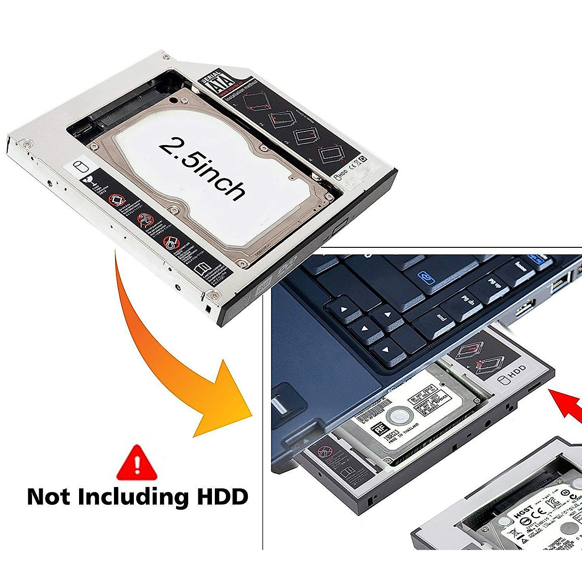 Generic 2nd Hard Drive HDD Ssd Caddy for Lenovo Thinkpad Edge E520 E525 E535 E545 14 E40