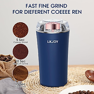 Electric Herb Grinder Coffee Bean 200W Powerful Food Processor Spice, Grain Mills Espresso Grinder For Spices, Herb Grinder, Nuts Grinding With Brush One Touch Push-Button Control American Standard