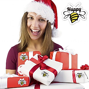 muminglong Muminglong 1.5 Inch Happy Bee Sticker,Thank You Sticker,Small Shop Sticker, Small Business, Handmade Sticker,Packaging Sticker, Baby Shower Sticker,500 PCS