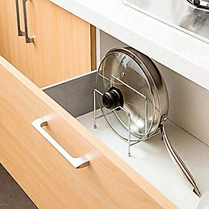 XJJZS Lid Organizer,Kitchen Dish Plate Storage Organizer and Drying Rack,Bakeware Pot Lid Rack Holder Organizer,Pantry and Cabinet Holder