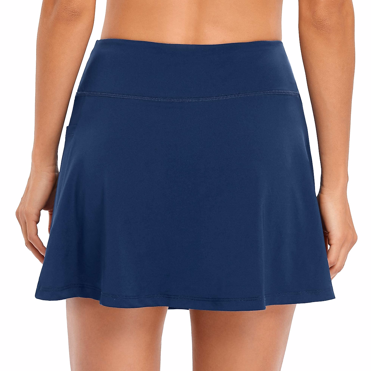 Fulbelle Skorts for Women with Pockets, Summer Tennis Skirts for Women High Waisted Comfy Golf Skirts Athletic Gym Running Skirt Navy Blue Large
