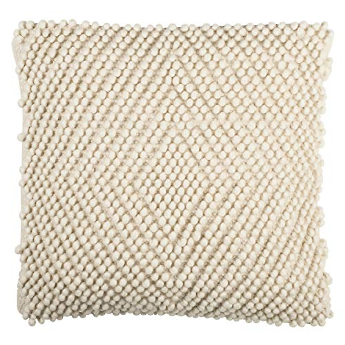 Safavieh Collection Diamond Loop 20" Throw Pillow, Natural