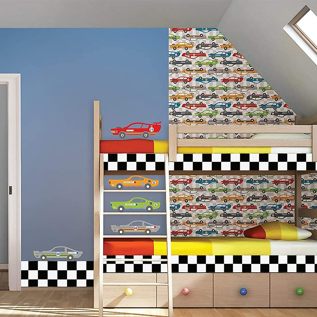 Hopepak Black and White Contact Paper Peel and Stick Wallpaper 17.7''×118" Mosaic Checkered Wallpaper Lattice Self Adhesive Removable Wallpaper for Bedroom Bathroom Cabinet Shelf Drawer Liner