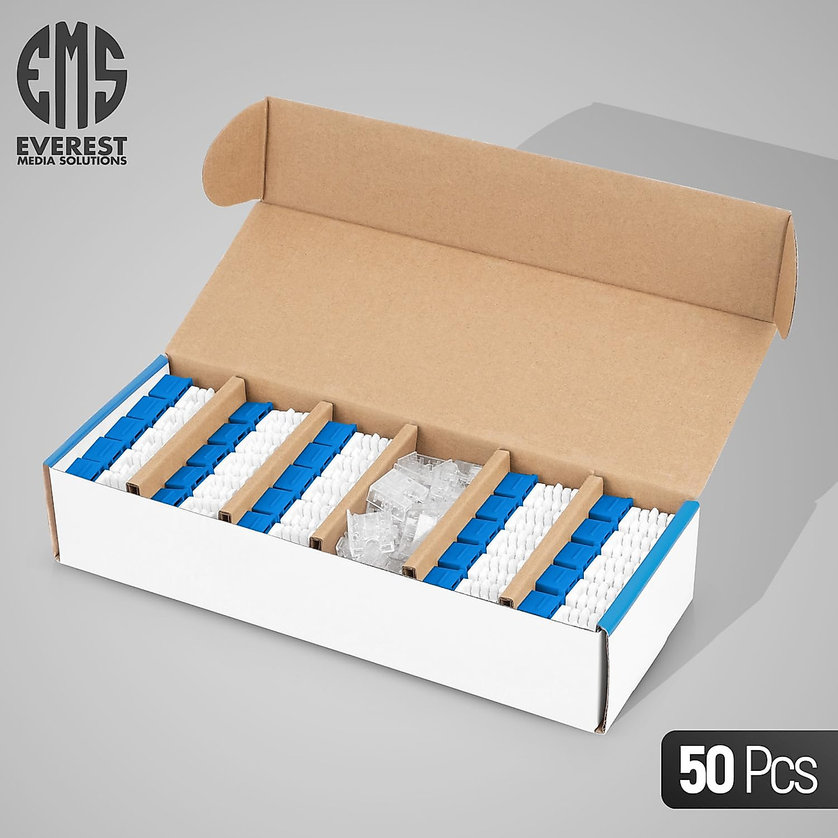 Everest Media Solutions Bundle – 2 Items: easyJACK - Speed Termination Tool + 50 Pack of RJ45 CAT6 UTP Keystone Jacks - Blue