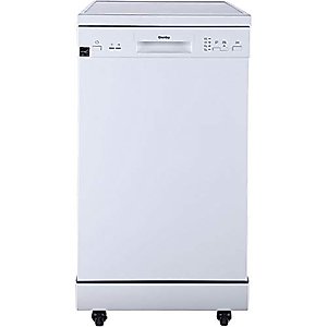 Danby DDW1805EWP 18 inch Portable Dishwasher with 8 Place Setting Capacity; 4 Wash Cycles; Energy Star Certified; Adjustable Upper Rack; in White