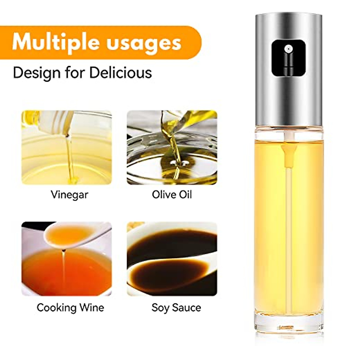 ZENG Oil Sprayer for Cooking, Glass Oil Sprayer for Cooking, Olive Oil Spray Mister, Olive Oil Spray for Salad, BBQ, Kitchen Baking