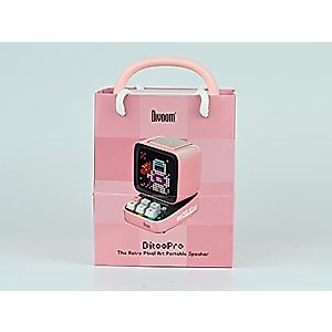 Divoom Ditoo Retro Pixel Art Game Bluetooth Speaker with 16X16 LED App Controlled Front Screen (Pink)