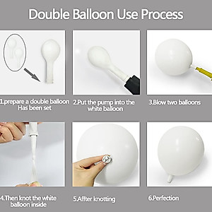 Double Stuffed White Balloon Garland - Pastel White Balloons Different Sizes 18/12/5 Inch Matte Latex Arch For Baby Shower Birthday Bridal Shower Wedding Party Decorations