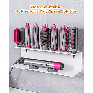 chorten nyima Storage Holder for Dyson Airwrap, 8-Holes Countertop Dyson Airwrap Organizer Wall Mount for Dyson Airwrap Attachments White, Dyson Airwrap Holder