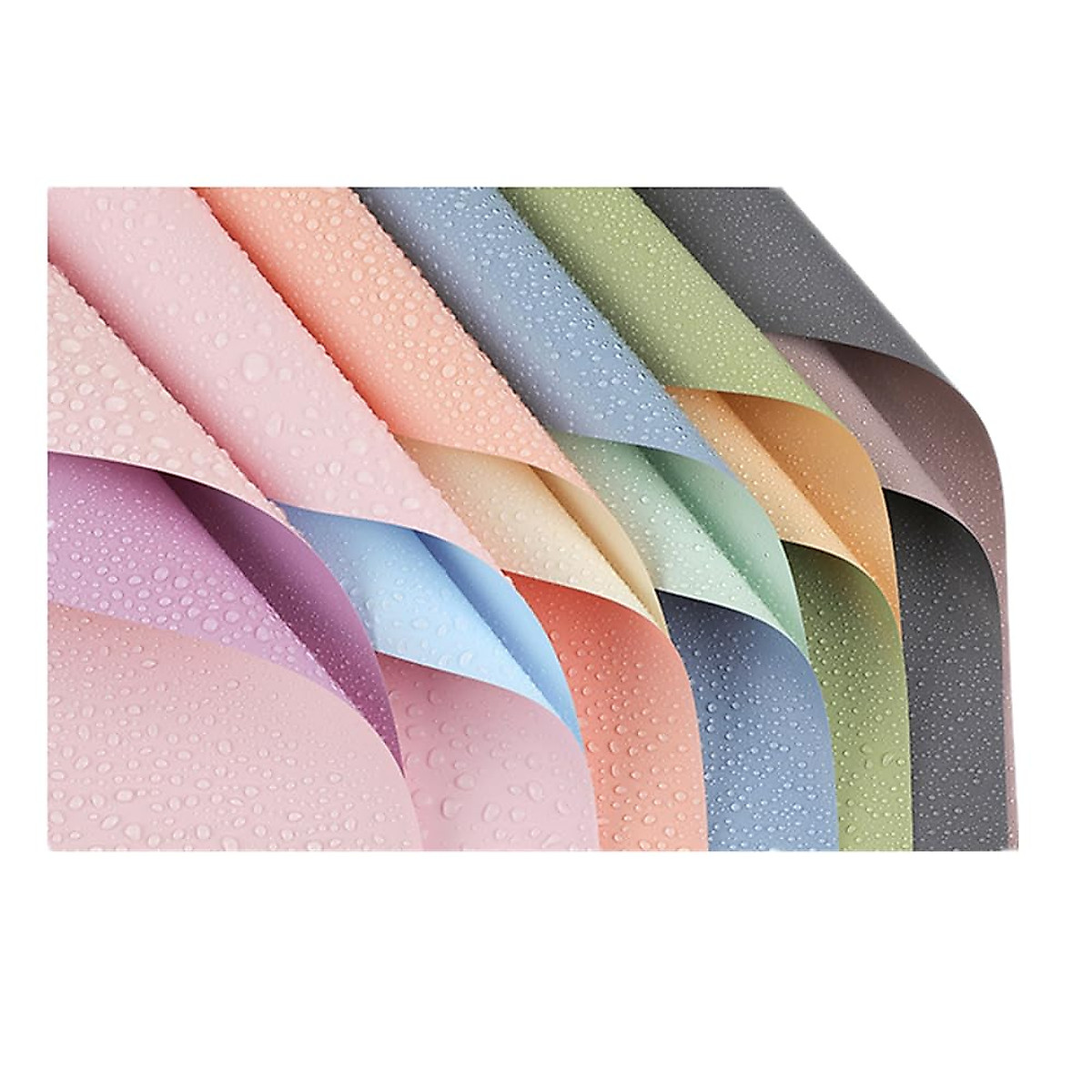 Rikyo 24 Counts Waterproof Fresh Flowers Wrapping Paper,Double-Sided Packaging Florist Bouquet Paper,Valentine's Day Flower Bouquets Wrapping Paper 12 Colors 22.8 x 22.8