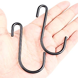 Yesland 60 Packs S Hooks, Black 2-3/8 Inches S Shaped Hooks Hanging Hangers Pan Pot Holder, Perfect Rack Hooks for Pan, Pot, Coat, Bag, Plants in Kitchen, Work Shop, Bathroom,Bedroom & Garden