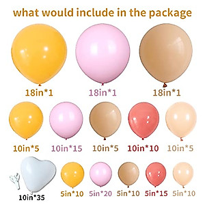 155Pcs Daisy Balloon Arch Garland Kit Macaron Pink Yellow Orange White Heart Balloons with Plum Clip Daisy Shaped Flower for Two Groovy Party Decor Daisy Theme Wedding Birthday Baby Shower