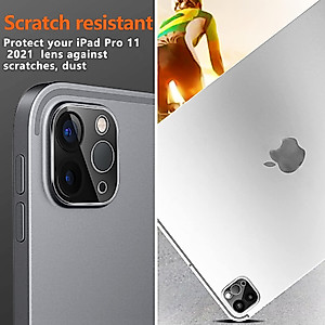 Ferilinso Designed for iPad Pro 11 Inch Screen Protector Accessories 2022 2021 2020 2nd 3rd 4th Generation 2 Pack Tempered Glass with 2 Pack Camera Lens Protector Suitable for Apple Pencil Face ID