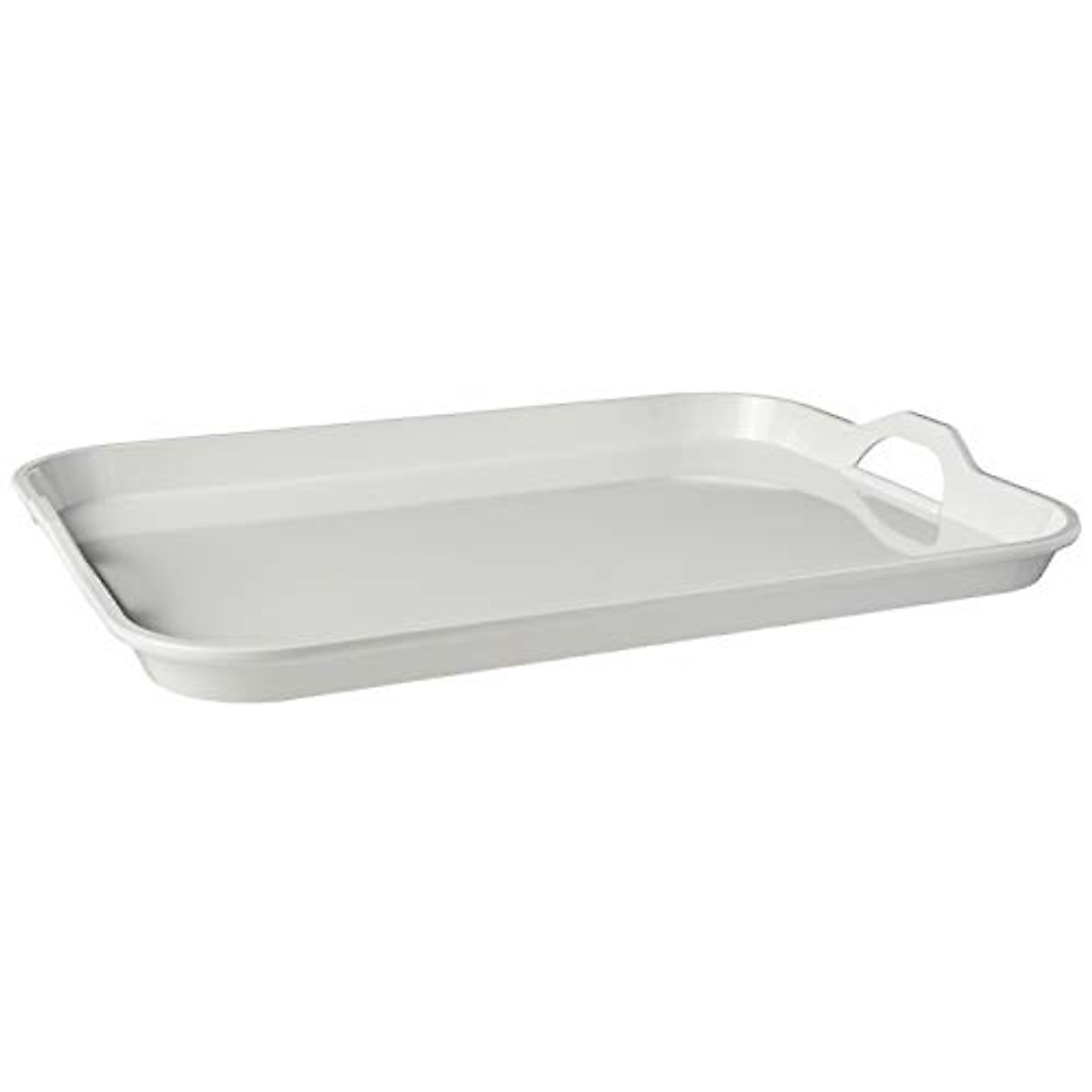 Hutzler Melamine Serving Tray with Handles, 20" x 15", White