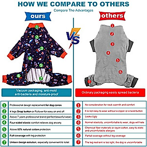 LovinPet Pullover Pitbull Pajama PJS - Lightweight Pullover Pajamas, Full Coverage Dog Pjs,Spacecraft Navy Print, Large Breed Dog Pjs/Large