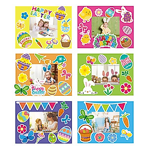 chiazllta Easter Kid's Craft Kits Easter Picture Frames Craft Bunny Egg DIY Photo Frames Suitable for Easter Class Game Activities Gift for Kids