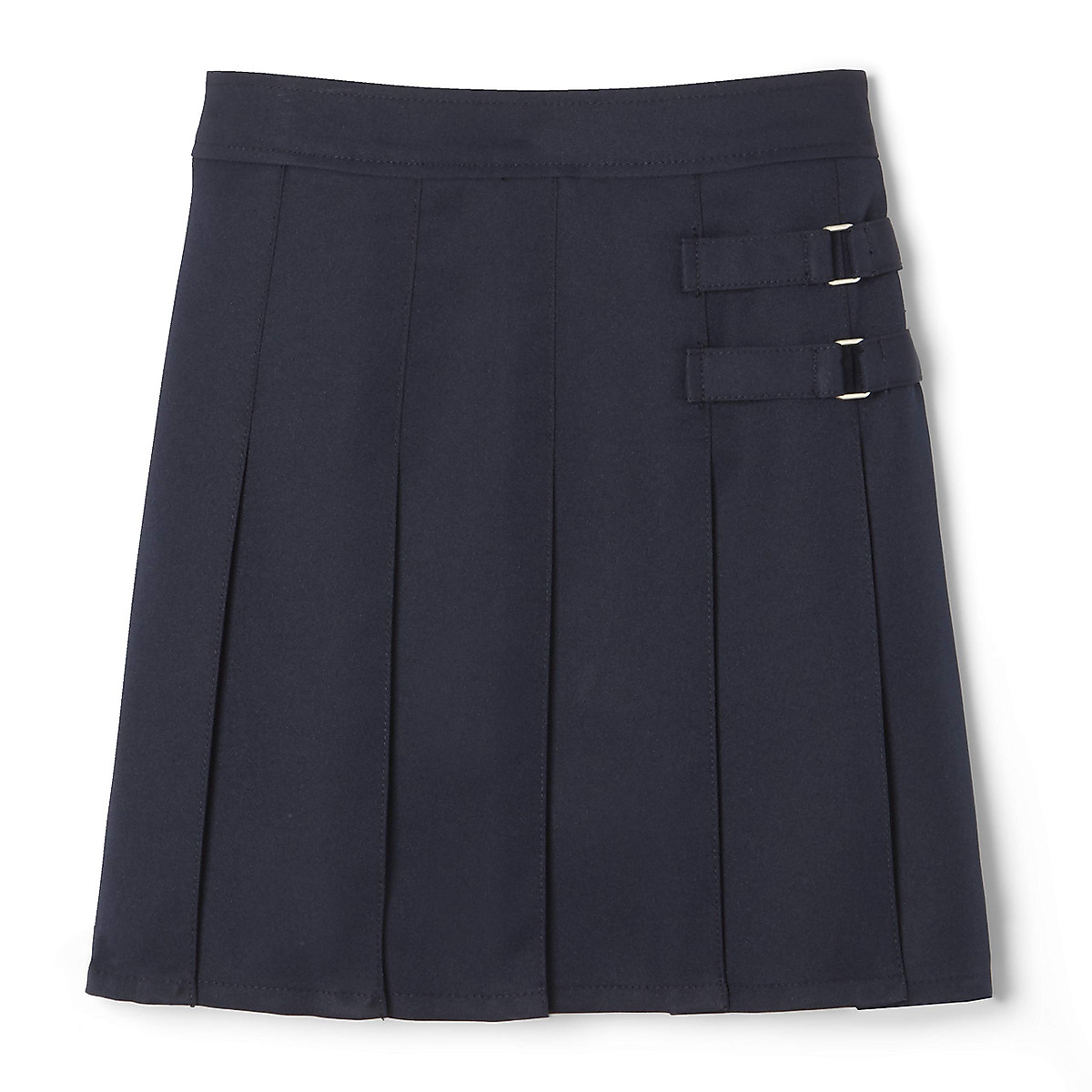 French Toast girls Adjustable Waist Two-tab Pleated-front Scooter Skirt, Navy, 12 US
