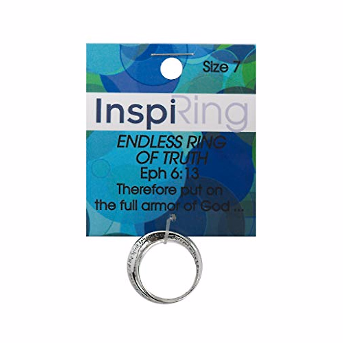 Ephesians 6:13 Silver Plated Women's Double Mobius Ring Size 7