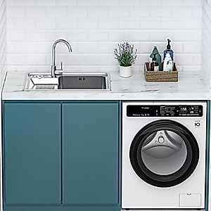 Utility Sinks, Laundry Sink, Made of 304 Stainless Steel with Hot and Cold Water Faucet, Suitable for Bathroom, Laundry Room, Utility Room, Garage, Outdoor Kitchen and Commercial Kitchen