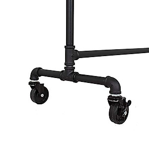 Industrial Pipe Rolling Clothing Rack by William Robert's Vintage