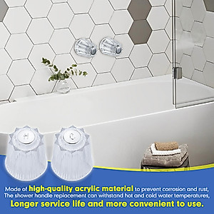 PuritySage Premium Shower Faucet Knob Replacement,Compatible with 88262 Price Pfister Contessa, Universal Clear Acrylic Plastic Hot/Cold Shower Faucet Handle,Easy Installation